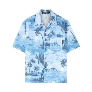 Palm Angels Sunset Bowling Shirt Long-sleeve 'indigo
