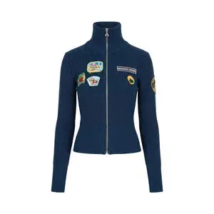 MARINE SERRE Upc Patch Zip-up Cardigan