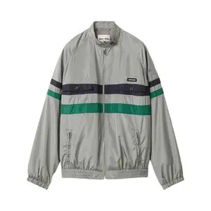 Miu Miu Seta Tec Blouson 'piombo - Grey