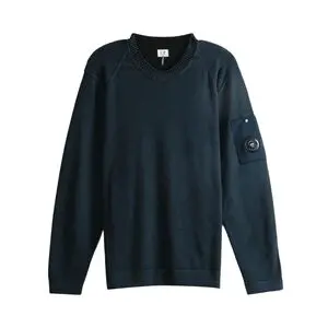 C.P. COMPANY Double Colour Wool Crewneck Lens Sweater
