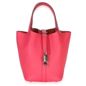Hermès Hermès Rose Extreme Clemence Picotin Lock 18 PHW Pink