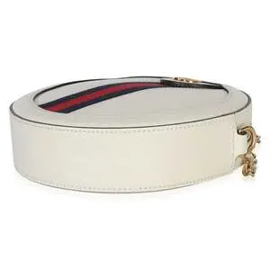 Gucci Mystic Textured Calfskin Web Mini Ophidia Round Shoulder Bag - White