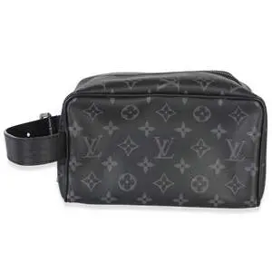 LOUIS VUITTON Monogram Eclipse Canvas Locker Dopp Kit Toiletry Pouch - Black