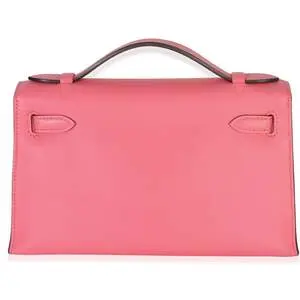 Hermès Rose Azalee Swift Kelly Pochette Ghw - Pink