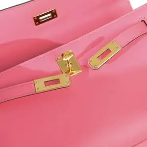 Hermès Rose Azalee Swift Kelly Pochette Ghw - Pink