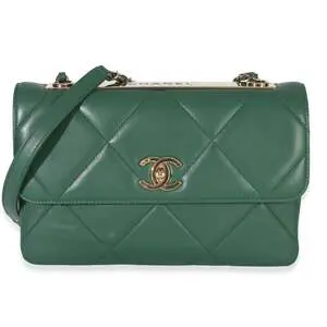 Chanel Quilted Lambskin Trendy Flap Bag - Green