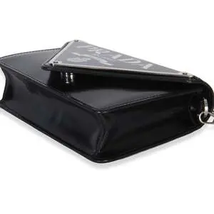 Prada Spazzolato Leather Flap Chain Crossbody Bag