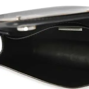 Prada Spazzolato Leather Flap Chain Crossbody Bag - Black