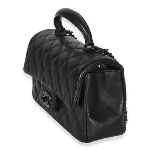 Chanel Quilted Lambskin Top Handle Rectangular Flap Bag
