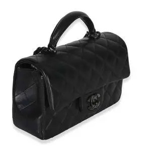 Chanel Quilted Lambskin Top Handle Rectangular Flap Bag