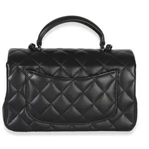 Chanel Quilted Lambskin Top Handle Rectangular Flap Bag