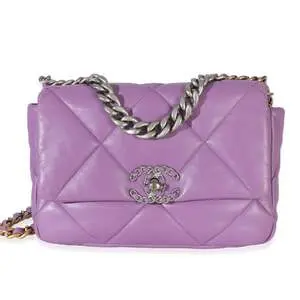 Chanel Quilted Lambskin 19 Flap Bag - Purple