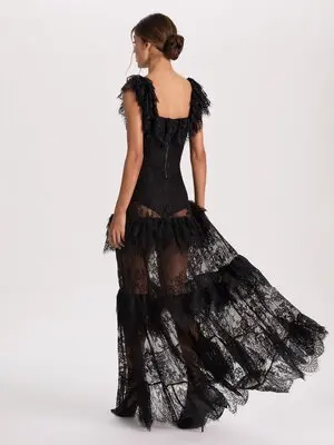 Alice + Olivia Myrna Lace Tiered Gown