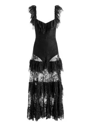 Alice + Olivia Myrna Lace Tiered Gown