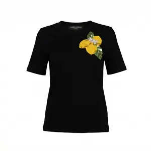 HOUSE OF LAINES LONDON Laines Couture Embellished La Dolce Vita Lemons T-shirt - Black