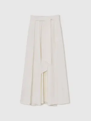 REISS Simone Cotton-blend Pleated Maxi Skirt