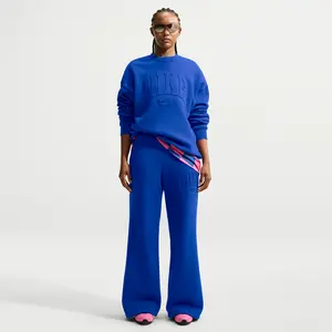 Nike Studio Fleece Medium Weight Mid-rise Wide-leg Pants - Blue
