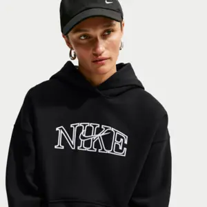 Nike Studio Fleece Medium Weight Oversized Pullover Logo Hoodie