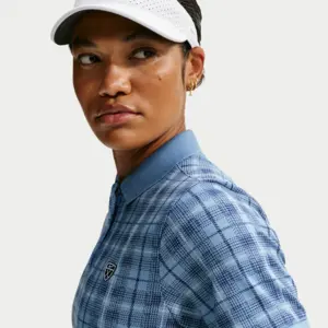 Nike Dri-fit Tartan Golf Polo - Blue
