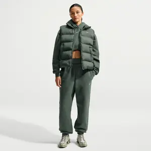 Nike Studio Fleece Medium Weight High-rise Oversized Cuffed Pants - Green