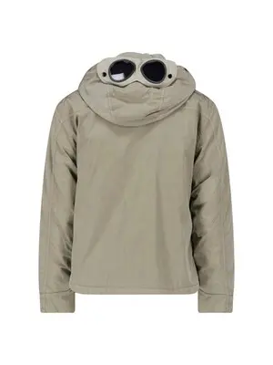 C.P. COMPANY Heavy Chrome-r" Hooded Jacket With Goggle Detail - Green