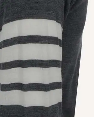 Thom Browne Virgin Wool Cardigan With Signature Stripes
