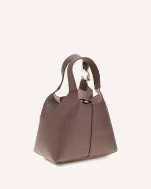 COCCINELLE C-easy Small Grained Leather Handbag - Brown