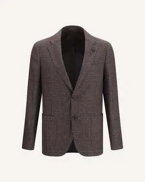 LARDINI Single-breasted Wool-blend Blazer