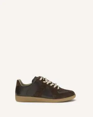 MAISON MARGIELA Margiela Leather And Suede Sneakers With Gum Sole Brown