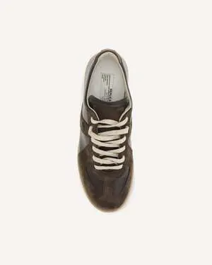 MAISON MARGIELA Leather And Suede Paneled Sneakers - Brown