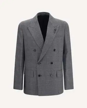 LARDINI Double-breasted Wool Blazer - Grey