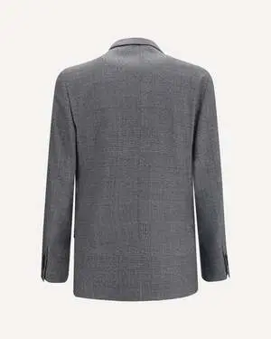 LARDINI Double-breasted Wool Blazer - Grey