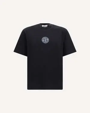 Stone Island Cotton Jersey T-shirt With Centra Ogo Mae - Black