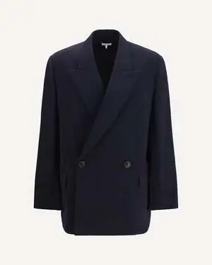 Loewe Wool Blend Double-breasted Blazer - Blue
