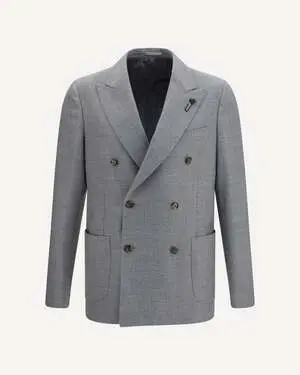 LARDINI Double-breasted Wool-blend Jacket