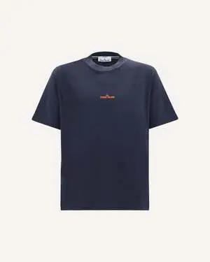 Stone Island Center Ogo T-shirt Mae - Blue