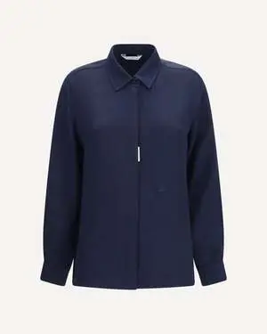Max Mara Max Mara Geranio Crepe De Chine Shirt Blue