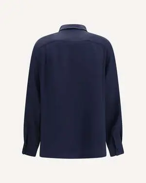 Max Mara Geranio Crepe De Chine Shirt - Blue