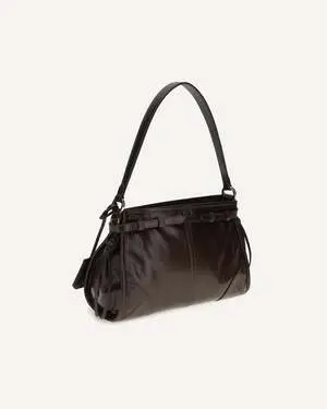 Prada Small Bonnie Handbag In Leather - Brown