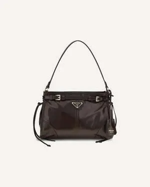 Prada Small Bonnie Handbag In Leather - Brown