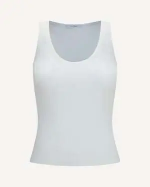 Max Mara Ribbed Jersey Tank Top - White