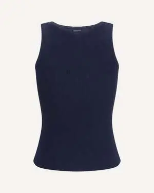 Max Mara Ribbed Jersey Tank Top - Blue