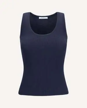 Max Mara Ribbed Jersey Tank Top - Blue