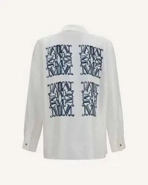 Max Mara Printed Silk Twill Shirt - White