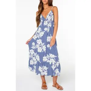 Roxy Sleeveless Tropical Floral Print Midi Dress