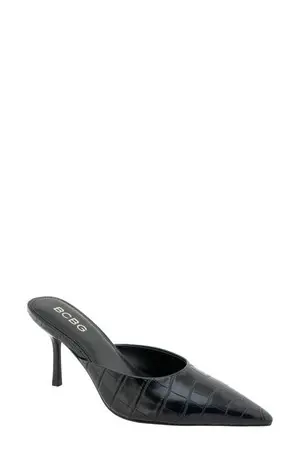 Bcbgmaxazria Nixxa Pointed Toe Stiletto Mule - Black Croc