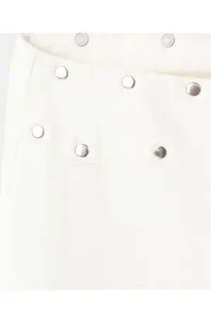 Mango Studded Low Waist Straight Leg Jeans - Off White