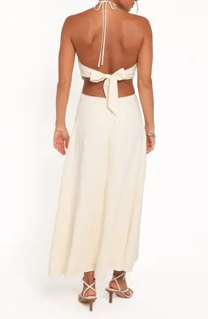 PETAL & PUP Mirielle Halter Midi Dress