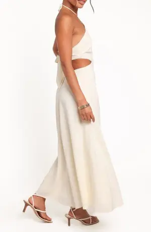 PETAL & PUP Mirielle Halter Midi Dress