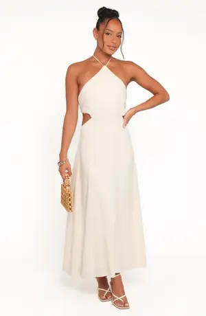 PETAL & PUP Mirielle Halter Midi Dress